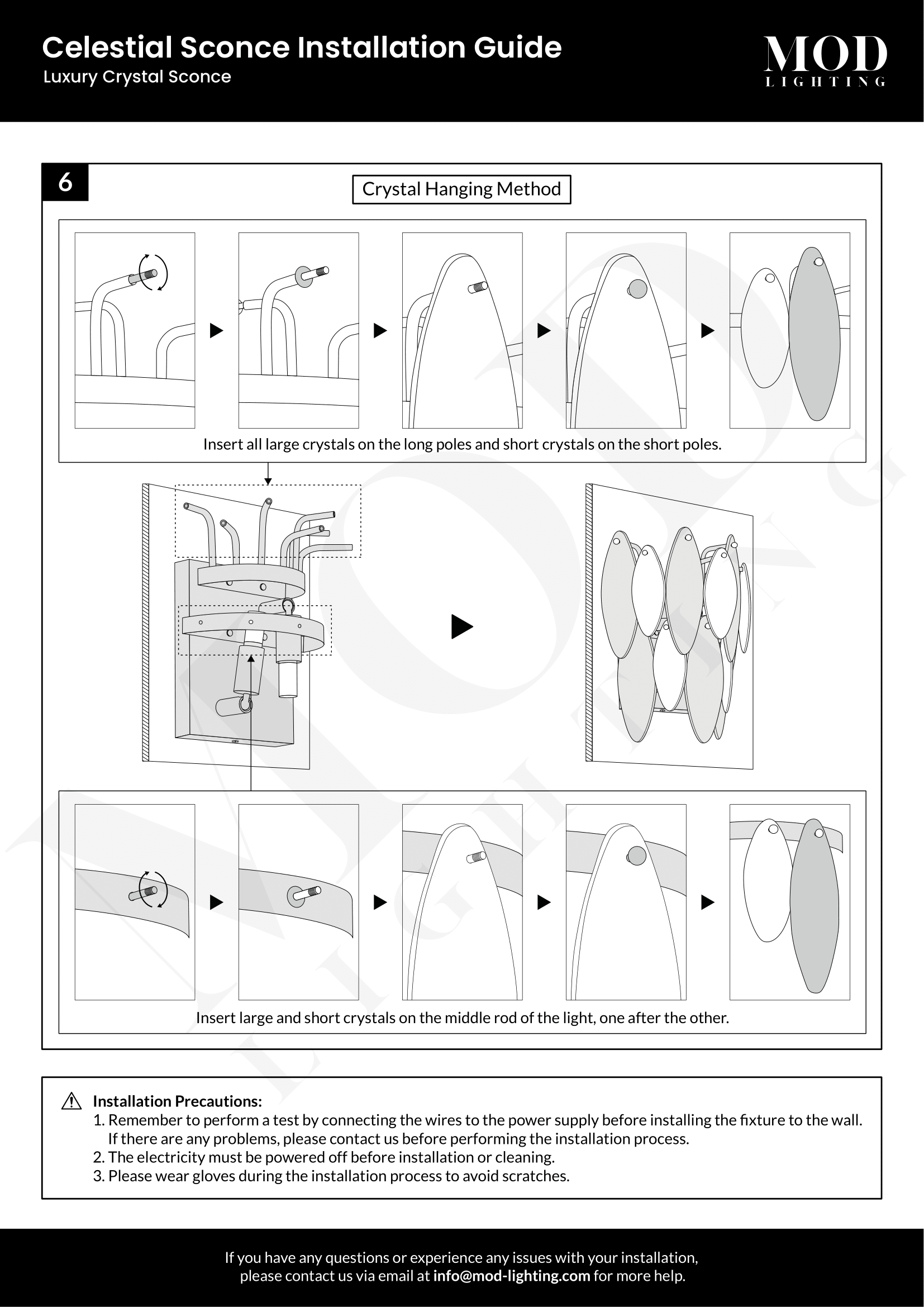 Celestial Sconce Installation Guide